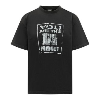 44 Label Group Kurz&auml;rmeliges T-Shirt mit Rundhalsausschnitt - - Tops - Herren - Schwarzk - XS