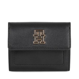 Tommy Hilfiger Geldb&ouml;rse Tommy Hilfiger Th Timeless Med Flap W Bill AW0AW15258 Schwarz