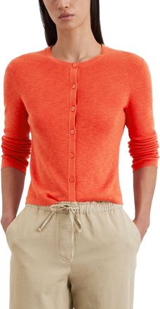 Marc O'Polo Damen Cardigan mit Knopfleiste Slim Fit, Rot (Burnt Red), XL