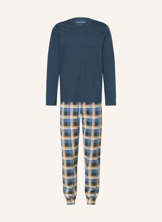 Schiesser Schlafanzug Casual Essentials blau