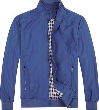 AlltheMen Herren Bomberjacke mit Stehkragen, &uml;&sup1;bergangsjacke f&uml;&sup1;r den Herbst, l?ssige Sportjacke Blau