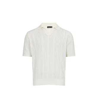 van Laack Pull col polo droit ajour&eacute; uni