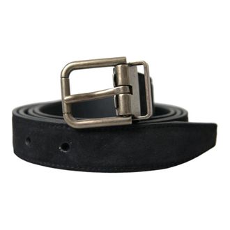 Dolce & Gabbana Eleganter schwarzer Lederg&uuml;rtel mit Metallschnalle - - Accessories - Herren - Schwarzk - ONE SIZE