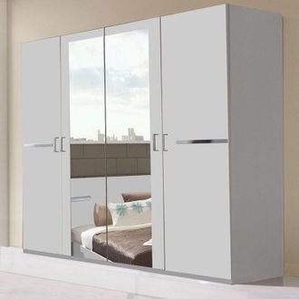 PEGANE Armoire de rangement coloris blanc - Dim : 180 x 210 x 58 cm Pegane