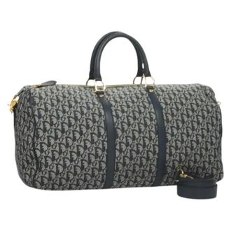 Dior Pre-owned Trotter Canvas Boston Bag - Femme - Pre-owned - Bleu - Taille: ONE Size