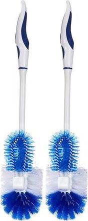 Fackelmann Fackelmann WC-B&uuml;rste Tecno, WC-Garnitur aus Kunststoff, Toilettenb&uuml;rste mit Zusatzb&uuml;rste (Farbe: Blau/Wei&szlig;), Menge: 1 St&uuml;ck (Packung mit 2)