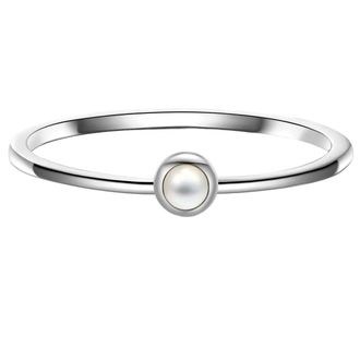 Glanzst&uuml;cke M&uuml;nchen Ring - Sterling Silber Ring Perlmutt - Gr. 48 - in Silber - f&uuml;r Damen