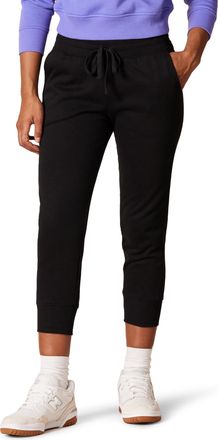Amazon Essentials Damen Fleece-Capri-Jogginghose (in Übergröße erhältlich), Schwarz, XXL