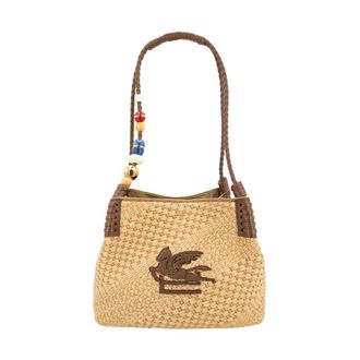 Etro Femme, Sacs, Brun, Taille: ONE Size Sac bandouli&egrave;re en paille tress&eacute;e