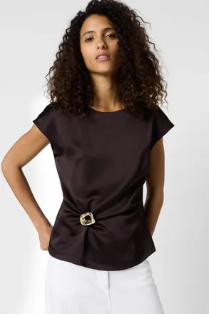 Gerard Darel Top drap&eacute; &agrave; bijou dor&eacute; - CLAUDIE - Cinnamon