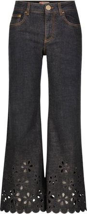 Maison Common Damen Jeans mit Srickerei