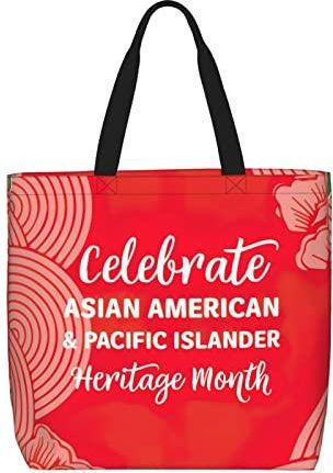 Generic Sac Fourre-Tout Mois Du Patrimoine Des Am&eacute;ricains DOrigine Asiatique Et Des Insulaires Du Pacifique Sac &Agrave; Bandouli&egrave;re En Toile Pliable Sacs En Toile, 