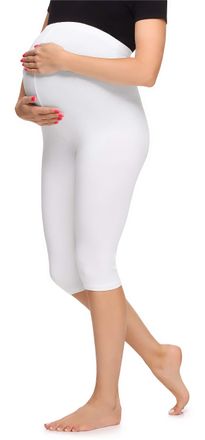 Merry Style Damen 3/4 Umstandsleggings aus Viskose MS10-298 (Wei&szlig;, 4XL)