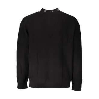 Calvin Klein Embroidered Logo Cotton Sweater - Black