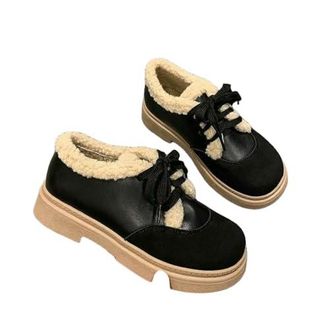 Generic YUJIEBB Bottes de neige en coton pour femme - Automne et hiver - Doubl&eacute;es - Talon plat, Version am&eacute;lior&eacute;e noire, 38.5 EU