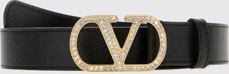 Valentino Garavani Ceinture en cuir de veau avec boucle VLogo Signature