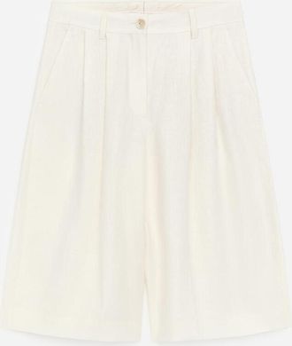 Arket Elegante Leinenshorts -Wei&szlig;