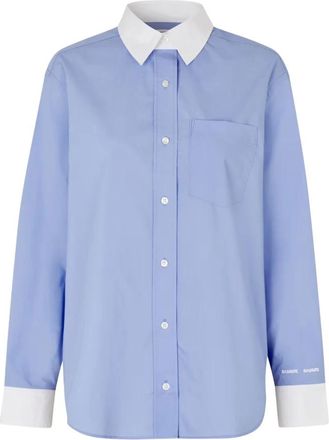 Sams&oslash;e & Sams&oslash;e Femme, Blouses et Chemises, Bleu, Taille: 44 FR Chemise ample &agrave; manches longues