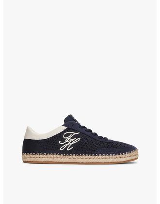 Tommy Hilfiger Baskets en maille avec semelle interm&eacute;diaire en corde et logo - Bleu fonc&eacute;