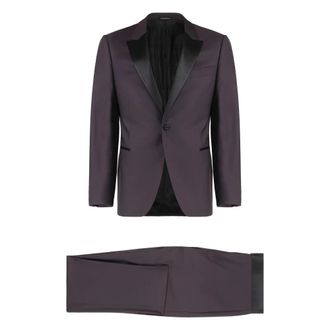 Emporio Armani Wollanzug mit Satinrevers - - Suits - Herren - Lila - M