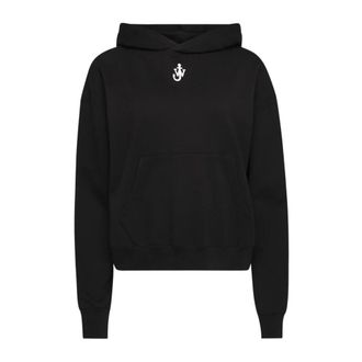 J.W.Anderson Anchor Embroidery Cropped Hoodie - - Sweatshirts & Hoodies - Damen - Schwarzk - S