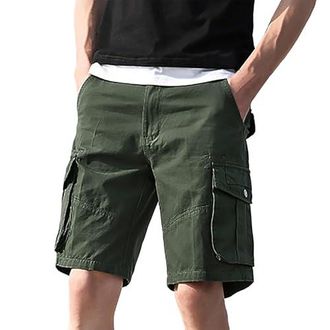 Generic Short d&eacute;t&eacute; pour homme - Style d&eacute;contract&eacute; - Couleur unie - Coupe ample - Coupe droite - Pour lext&eacute;rieur, vert, 32