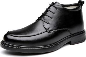 Generic Bottines Chelsea Chukka Oxford d&eacute;contract&eacute;es en cuir noir pour homme, Noir, 39 2/3 EU