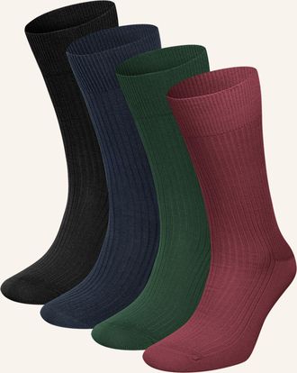 DillySocks Dillysocks 4er-Pack Socken Premium Ribbed Collection schwarz