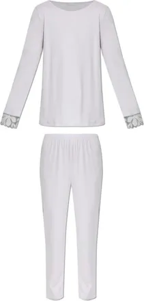 Hanro Femme, Vêtements de nuit et de détente, Violet, Taille: 40 FR Ensemble de pyjama en coton et tulle floral Kalea