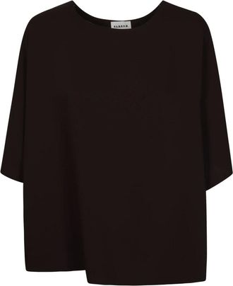 P.A.R.O.S.H. P.a.r.o.s.h., Femme, Blouses et Chemises, Brun, Taille: 40 FR Blusa Manica Corta Cintura Cady