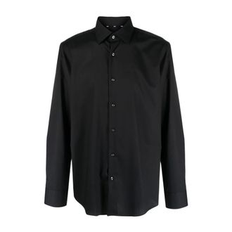 HUGO BOSS Chemise Regular Fit en popeline de coton stretch facile &agrave; repasser - Homme - Chemises - Noir - Taille: 3XL