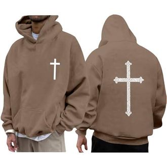 Generic Sweat &agrave; capuche pour homme - Pull surdimensionn&eacute; - D&eacute;contract&eacute; - Couleur unie - Coupe droite - Confortable - Doux - Haut tendance - Printemps - Automn