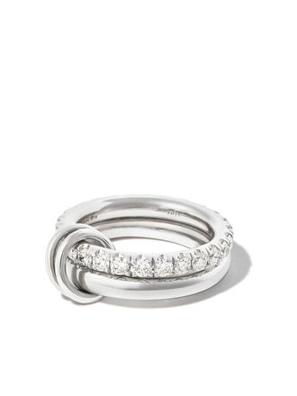 Spinelli Kilcollin 18kt Virgo Wei&szlig;goldring mit Diamanten - Silber