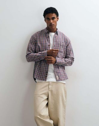 Abercrombie & Fitch Oversize-Hemd mit Karomuster in Multicolor
