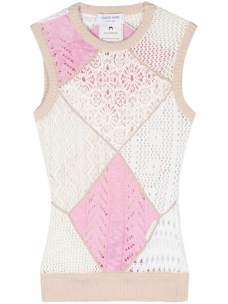Marine Serre robe en crochet Regenerated - Tons neutres
