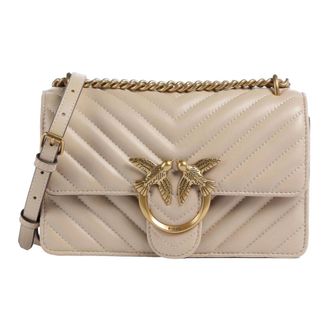 Pinko Pinko, Femme, Sacs, Beige, Taille: ONE Size Love One Mini Chevron