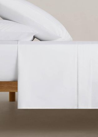 Mango Drap plat percale de coton ajour&eacute; lit 180/200 cm blanc - Home - Lit 180/200 cm - MANGO HOME
