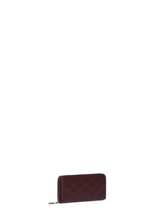 Saint Laurent Womens Zip-Around Wallet Cassandre Bijou Bordeaux Calfskin & Purses