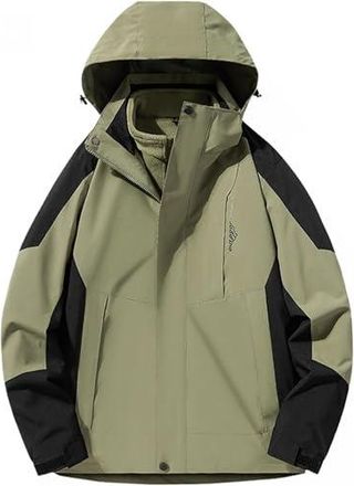 Generic Veste de ski 3 en 1 pour homme avec doublure polaire amovible imperm&eacute;able, vert, 5X-Large