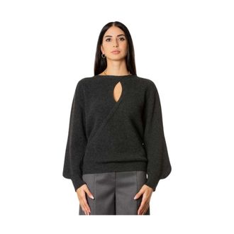 Simona Corsellini Femme, Pulls, Gris, Taille: 42 FR Maglia spacco