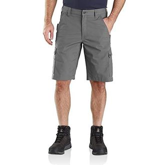 Carhartt Work in Progress Mens Rugged Flex Relaxed Fit Ripstop Cargo Work Utility Shorts, Steel, 34 Regular US