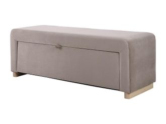 Vente-Unique Banktruhe - Samt - Taupe - CAPINO