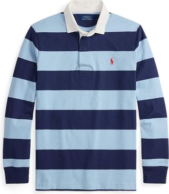 Ralph Lauren Rugbyshirt mit Blockstreifen und kleiner Pony-Stickerei, Classic Fit in