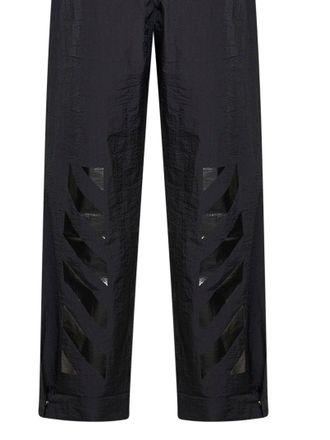Off-white Glossy Striped Nylon Joggers - Black
