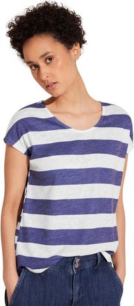 Street One Damen Gestreiftes T-Shirt deep water blue,36