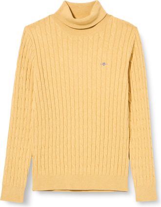 GANT Damen Stretch Cotton Cable Turtleneck Pullover, Burnt Wheat, 32