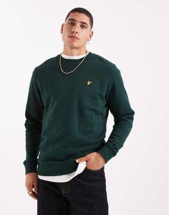 Lyle & Scott Sweatshirt in Dunkelgr&uuml;n mit Rundhalsausschnitt