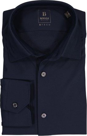 Boggi Milano Herren Hemd blau Kent Slim Fit