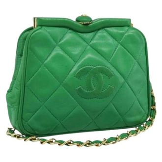 Chanel Pre-owned Cuir sacs-chanel - Femme - Pre-owned - Vert - Taille: ONE Size