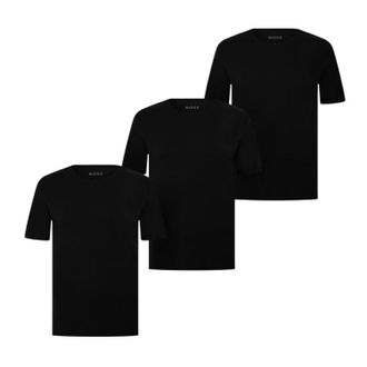 HUGO BOSS T-Shirt f&uuml;r Herren, Rundhalsausschnitt (3er-Pack) (Schwarz)